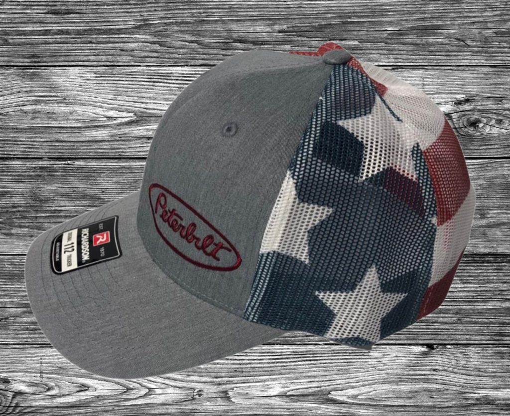 Peterbilt Trucker Hat (Heather Grey & Flag) - BAD Gear
