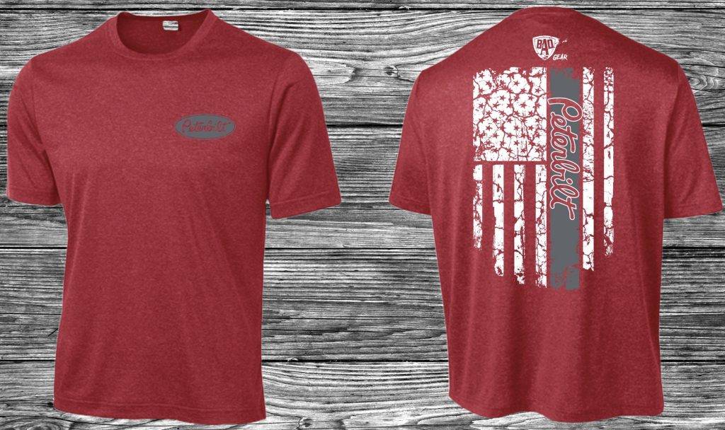 Peterbilt DriFit Flag Shirt Red - BAD Gear