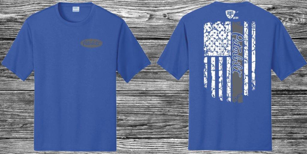 Peterbilt DriFit Flag Shirt Blue - BAD Gear