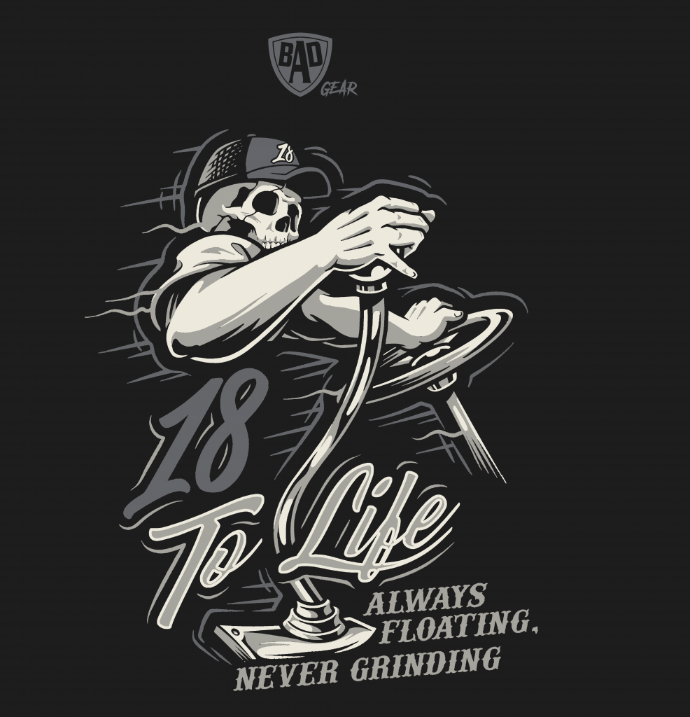 18 TO LIFE Hoodie Sweatshirt -grey/white logo - BAD Gear